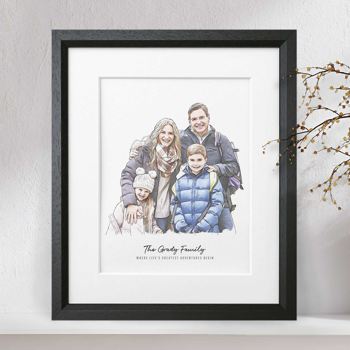 Personalized Family Line Portrait – Letterfest 🇺🇸