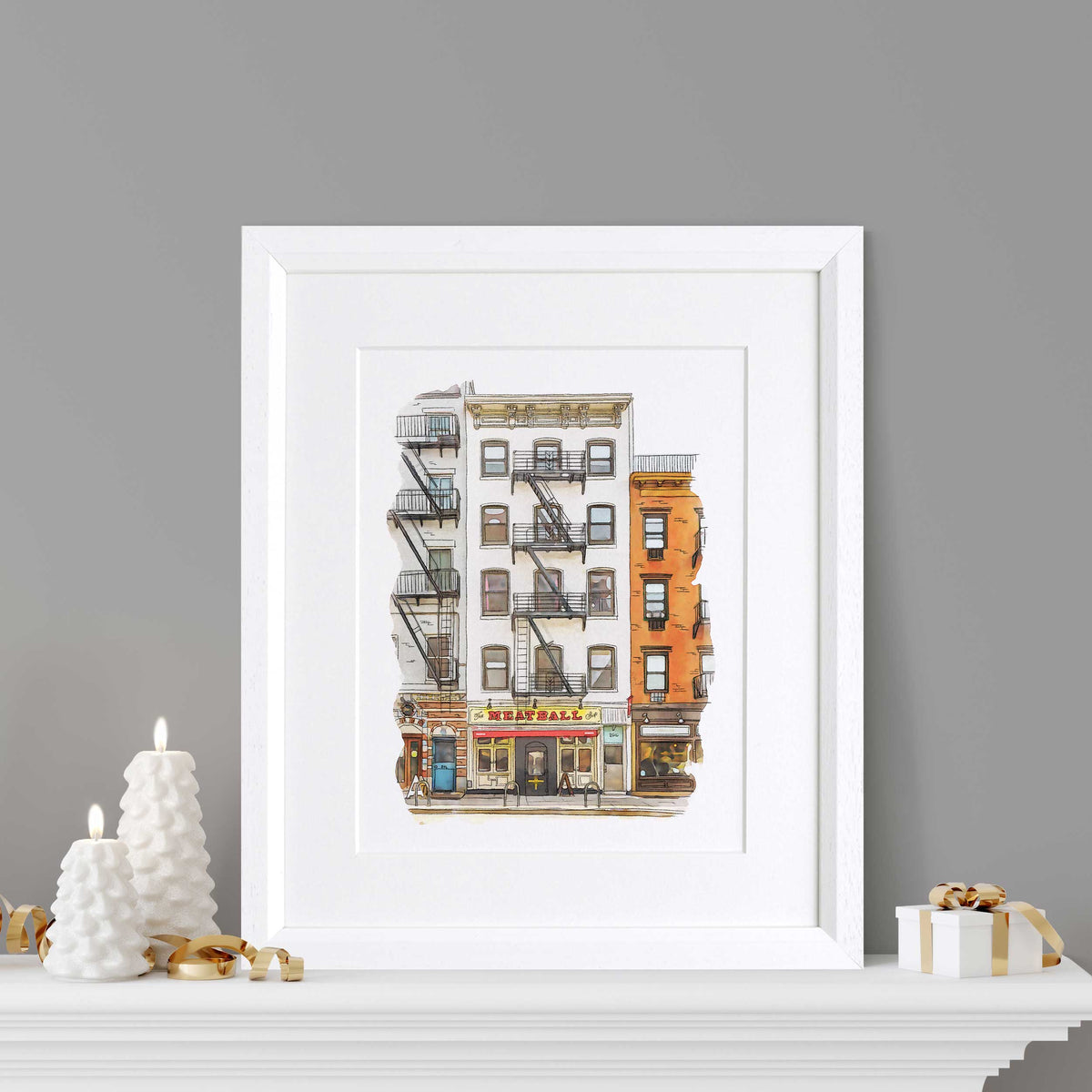Watercolor Apartment House Portrait – Letterfest 🇺🇸